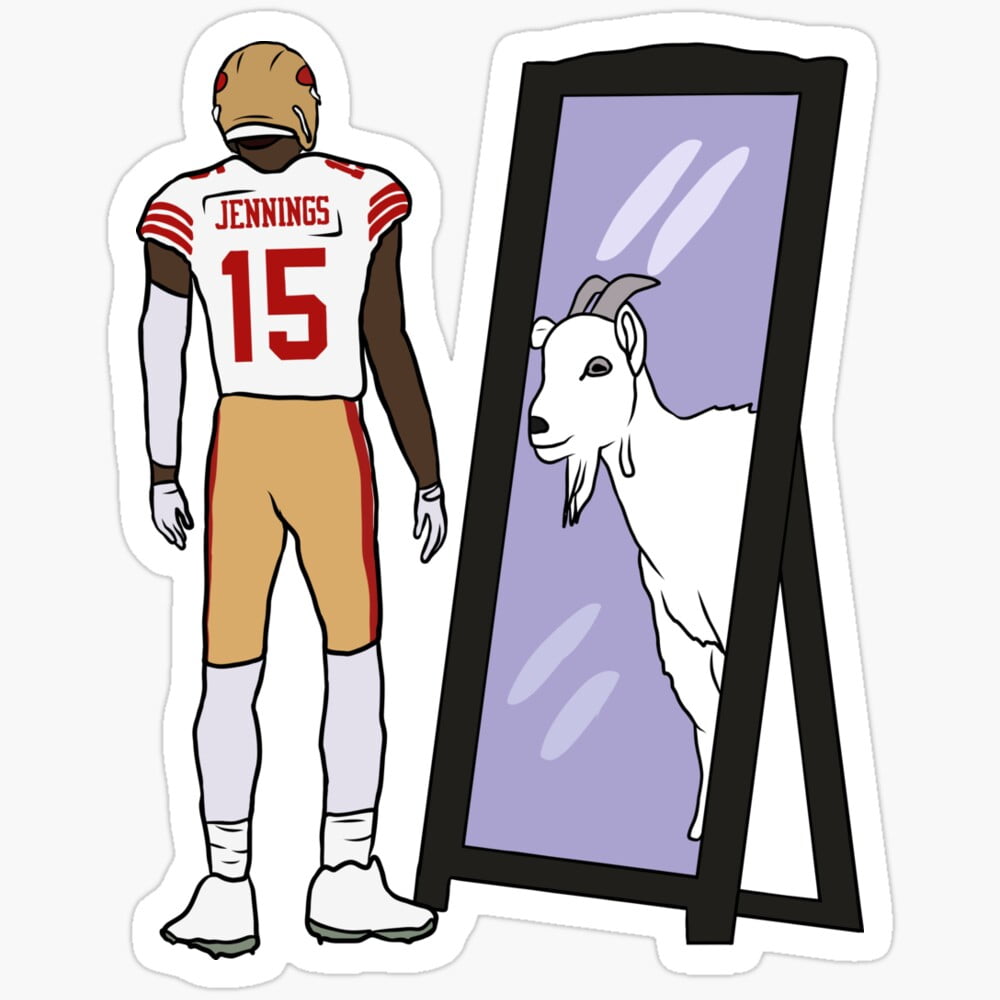 Kira Sticker - Jauan Jennings Mirror Goat Sticker - Single, Trio, Or ...