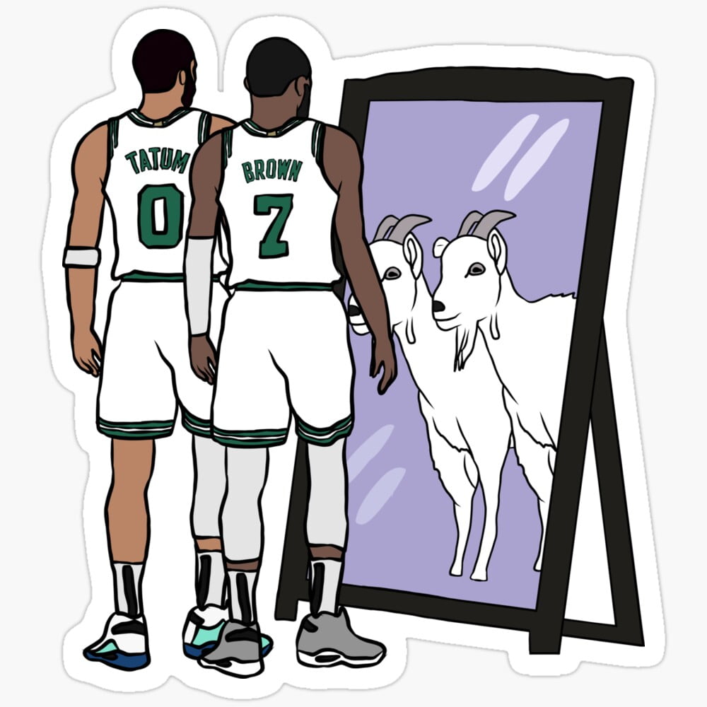 Kira Sticker - Jayson Tatum And Jaylen Brown Mirror Goats Sticker ...