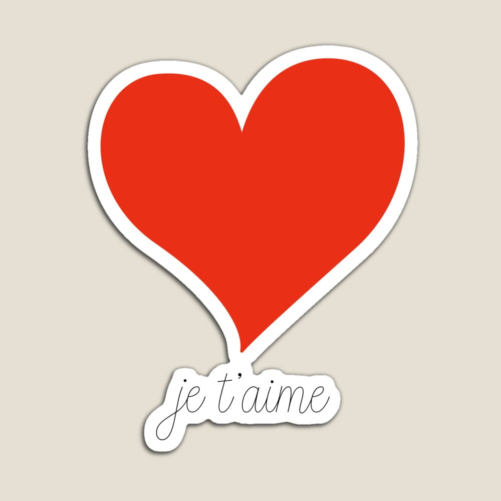 Kira Sticker With Je T'Aime (I Love You In French) French Poster, Pink ...