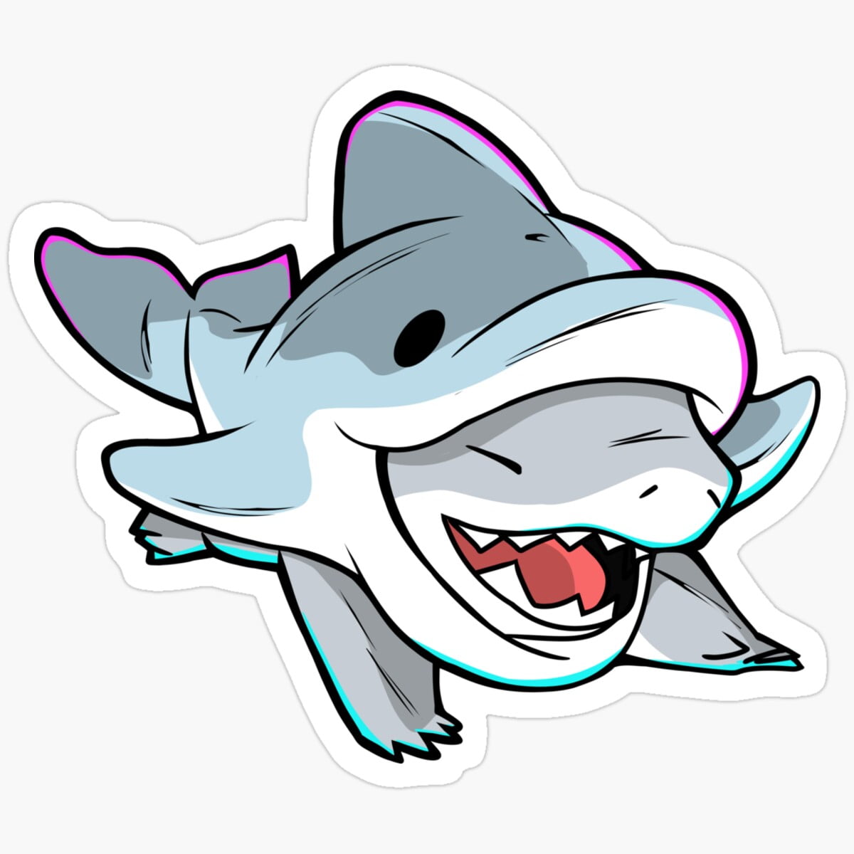Kira Sticker - Jeff The Landshark Sticker, Funny Waterproof Decal For ...