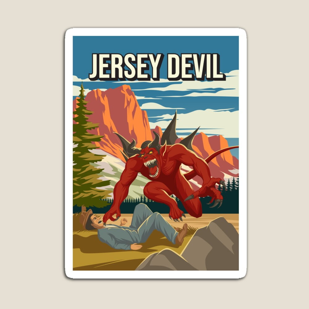 Kira Sticker With Jersey Devil Cryptid Minimal Cryptid Attack Travel ...
