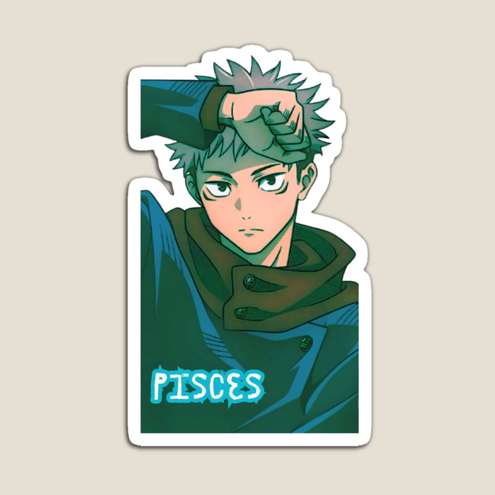 Kira Sticker With Jujutzu K@Isen Pisces Art. Zodiac Anime Mashup ...