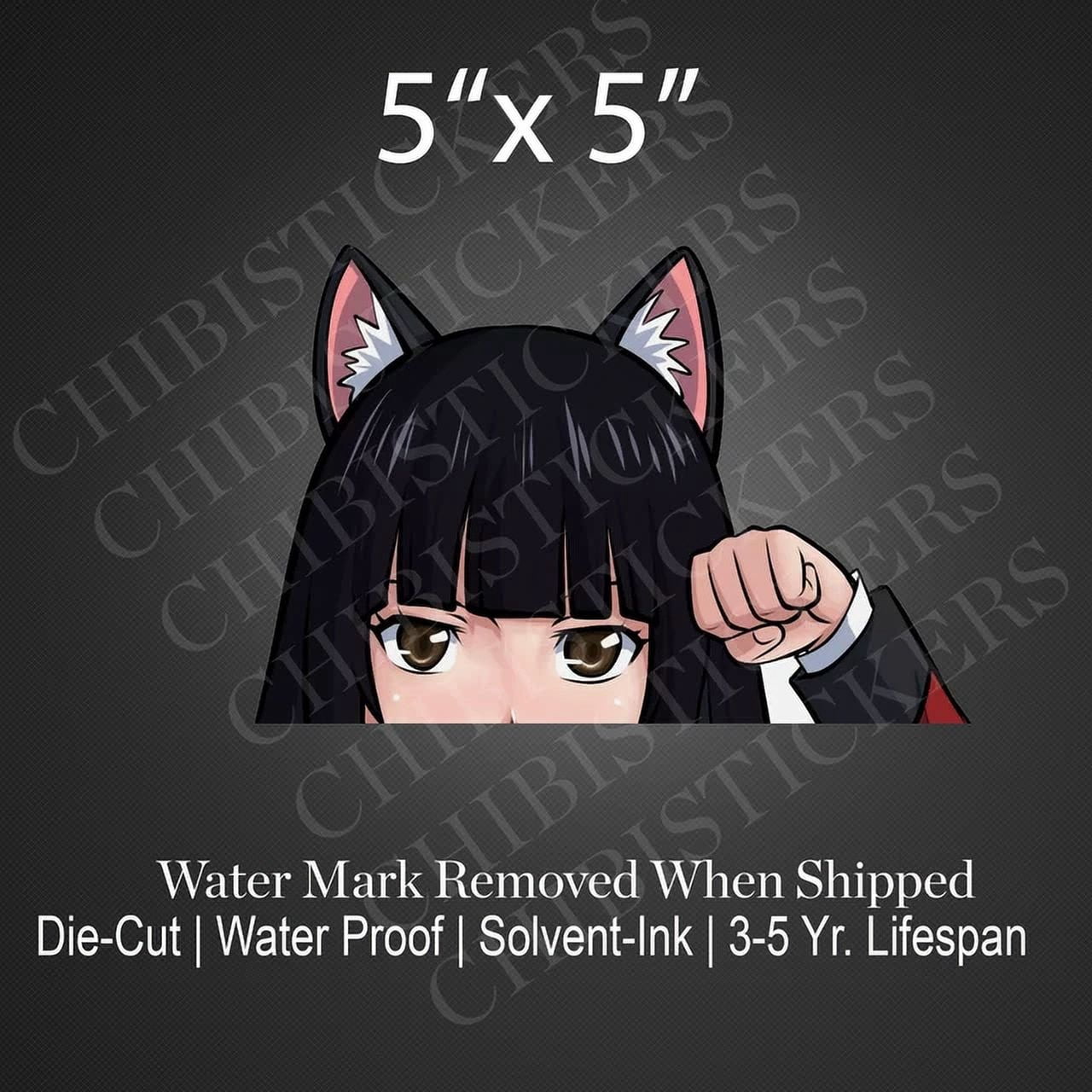 Kira Sticker With Kakegurui Yumeko Neko Kitty Cat Ears Peeker Weeb ...