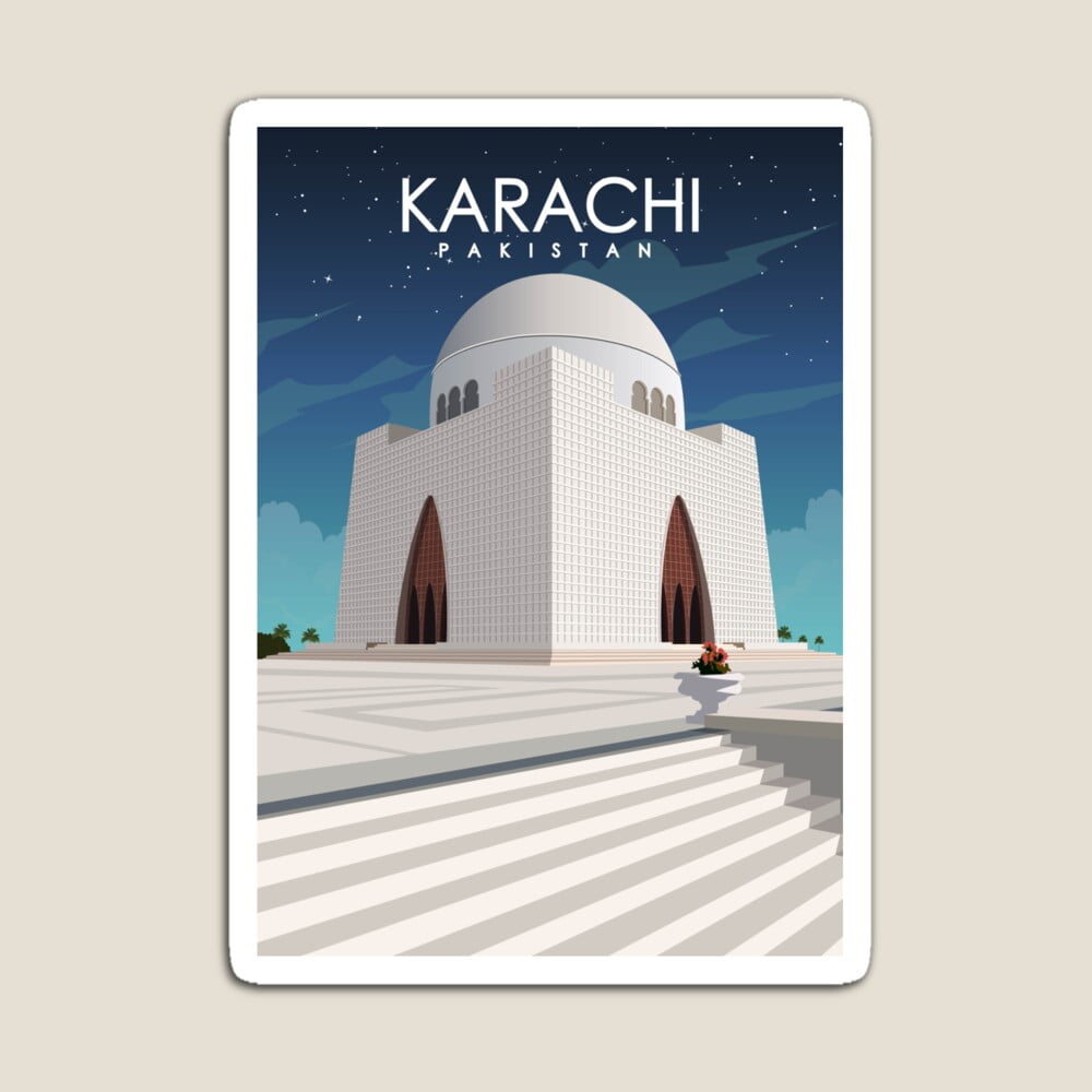 Kira Sticker With Karachi Pakistan Vintage Minimal Retro Travel Poster ...