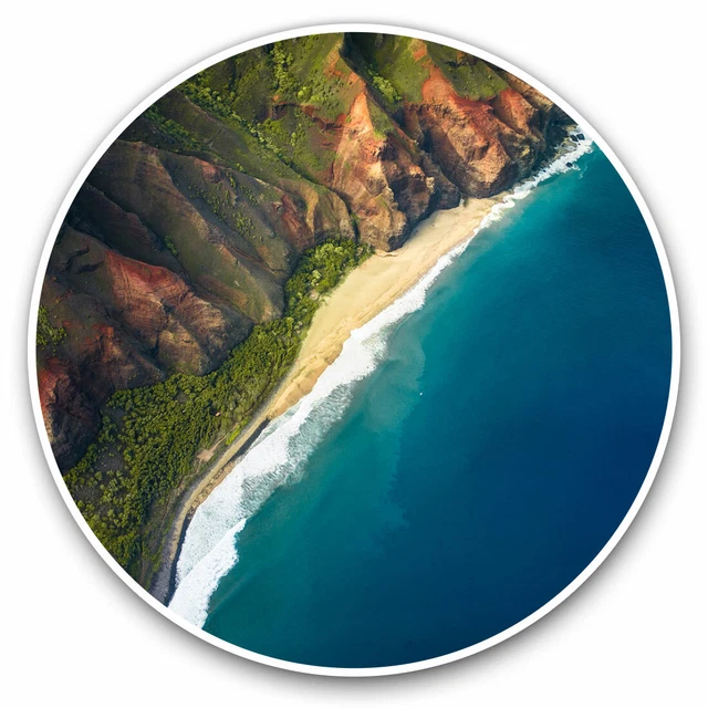 Kira Sticker With Kauai Island Hawaii Beach Cliffs Cool Gift Decorative ...