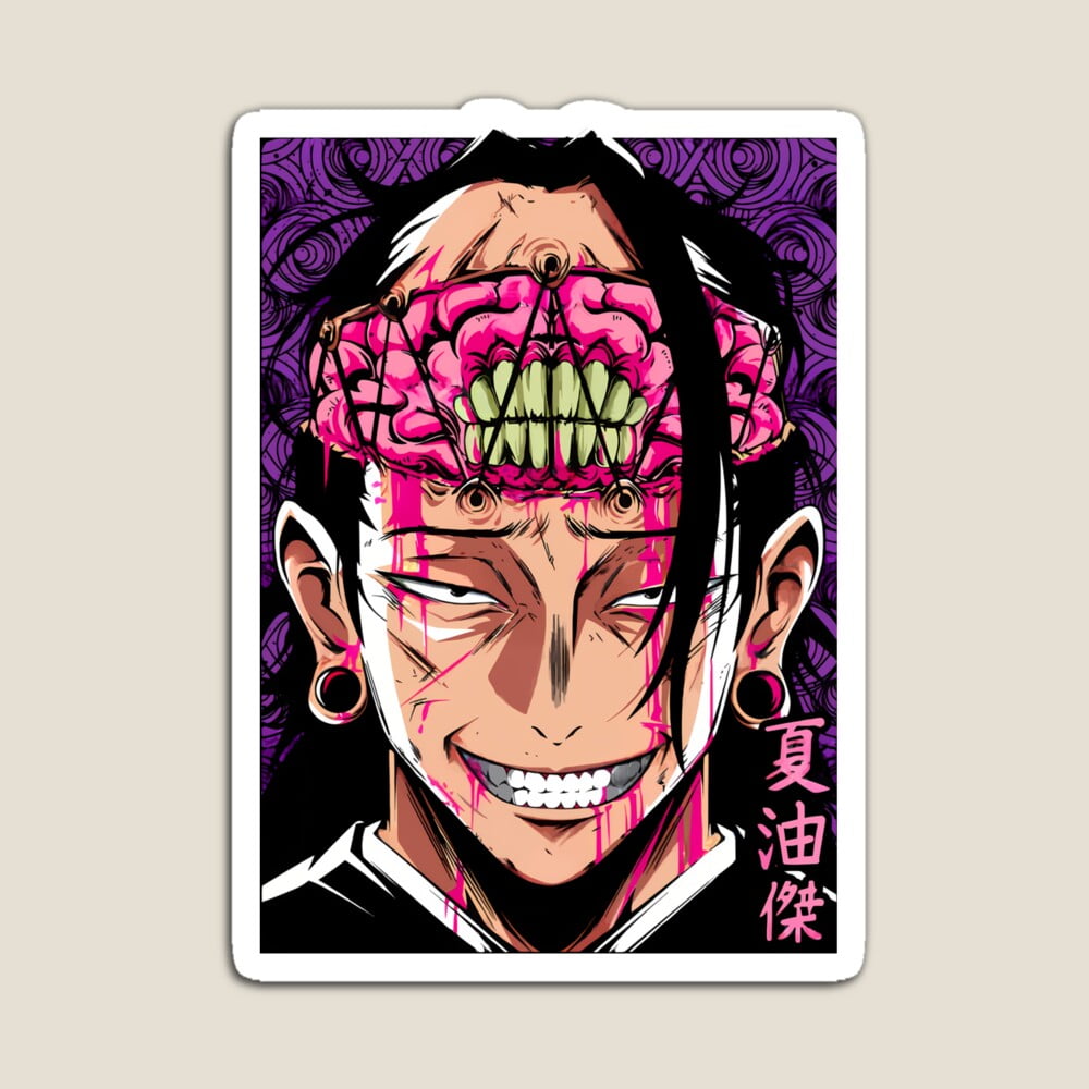 Kira Sticker With Kenjaku Suguru Geto Cursed Brain Art Â€“ Jujutzu K ...