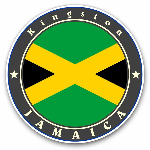 Kira Sticker With Kingston Jamaica Caribbean Flag Cool Gift Decorative ...