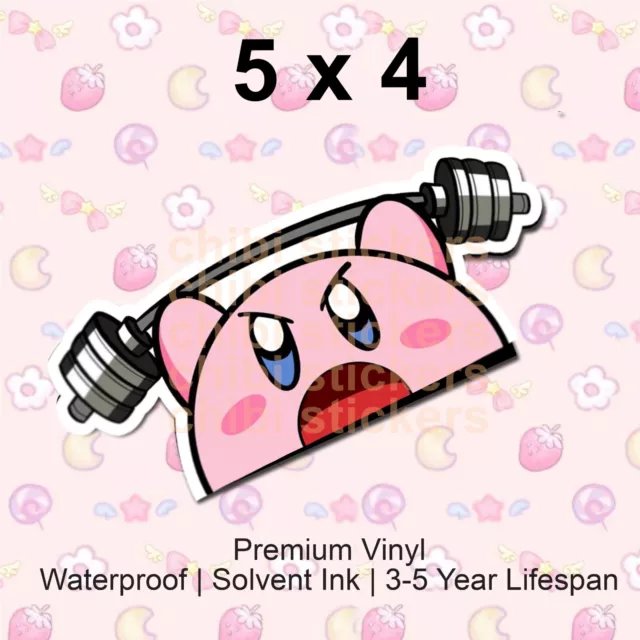 Kira Sticker With Kirby Workout Kirby Squat Car Kirby Kawaii Cute Car ...