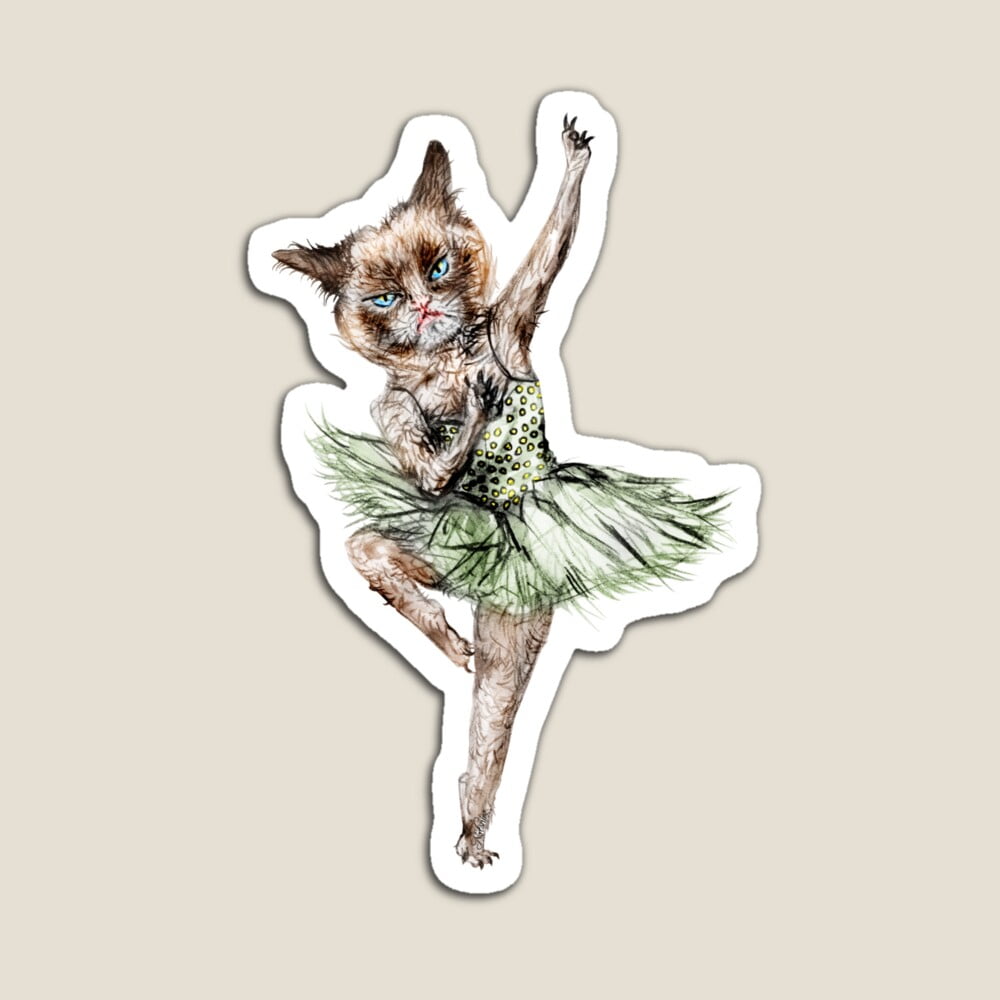 Kira Sticker With Kitty Ballerina In Cat Ballet Imitating Swan Lake ...