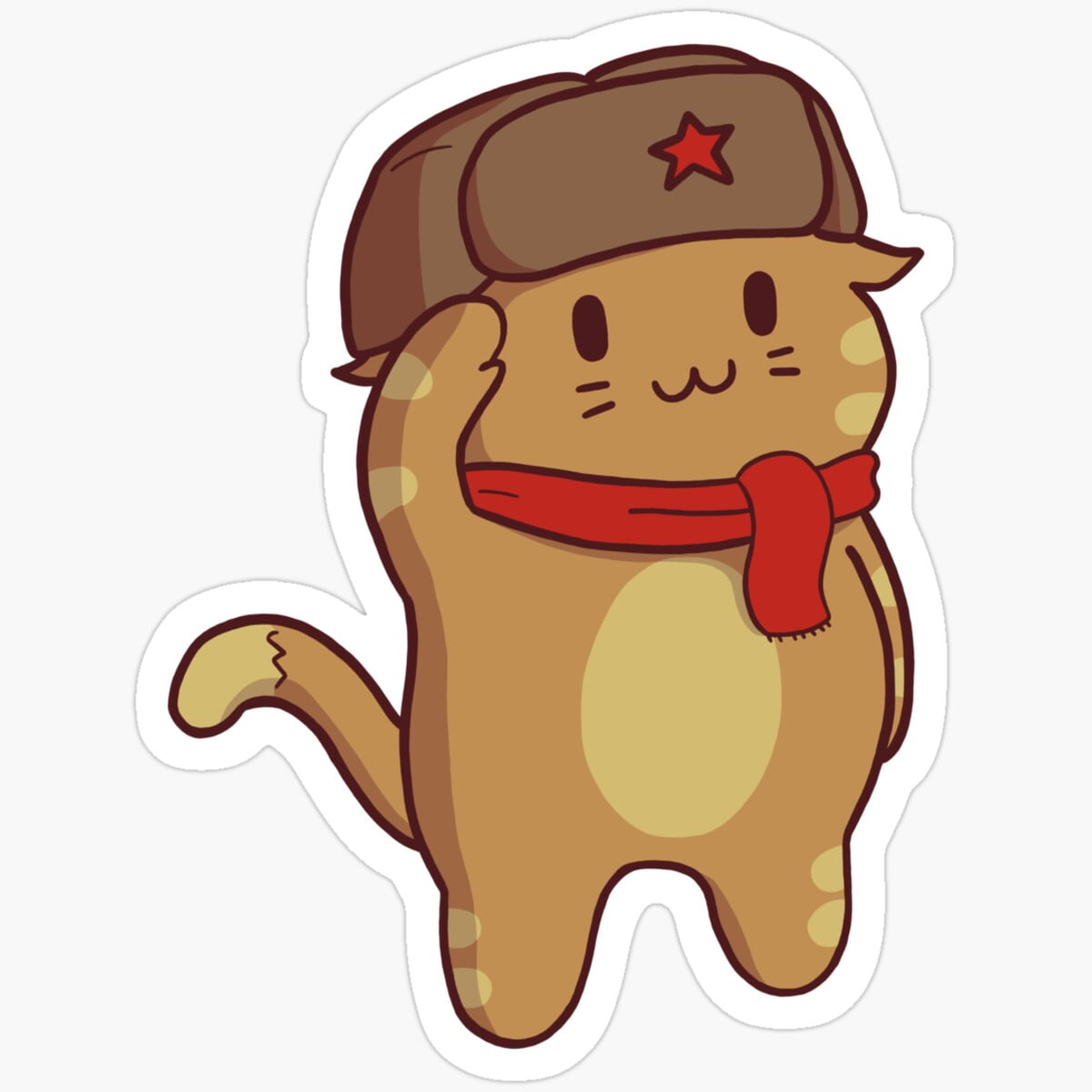 Kira Sticker - Komrade Kat Salute Sticker, Funny Waterproof Decal For ...