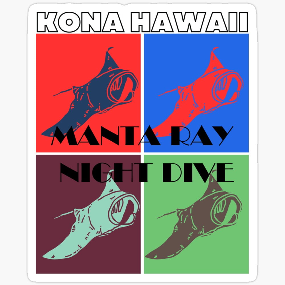 Kira Sticker - Kona Manta Ray Night Dive - Vintage Gift For You - Phone ...