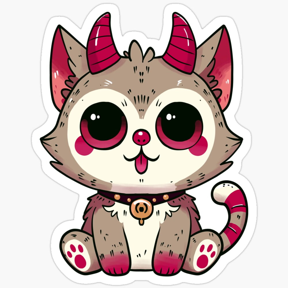 Kira Sticker - Krampus Kitten - Phone Stickers, Waterproof Decals Water ...