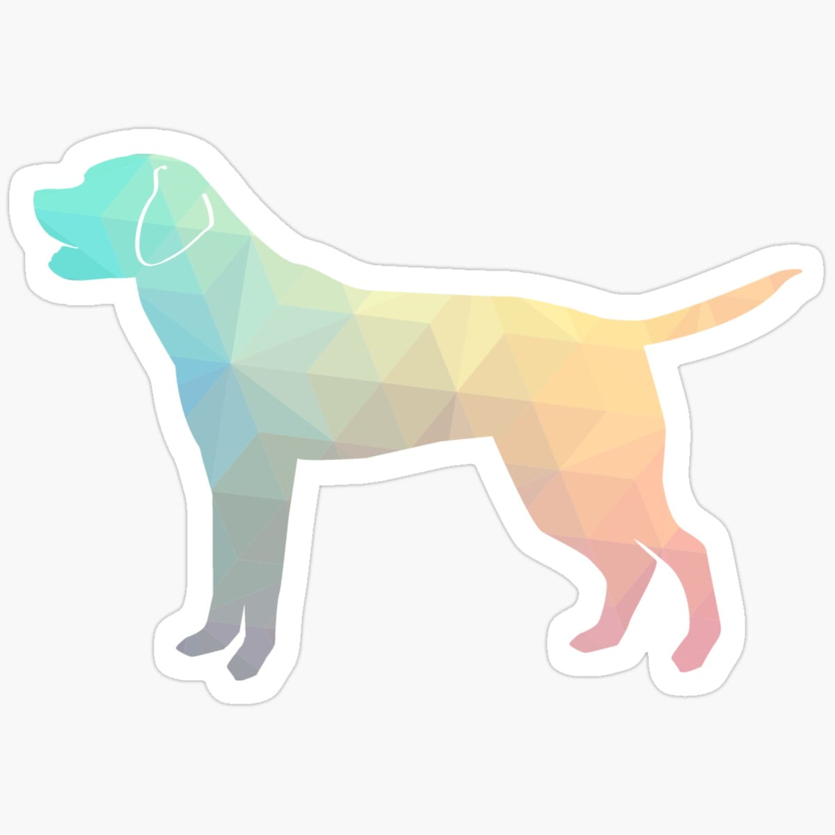 Kira Sticker - Labrador Retriever Geometric Pattern Silhouette Pastel ...
