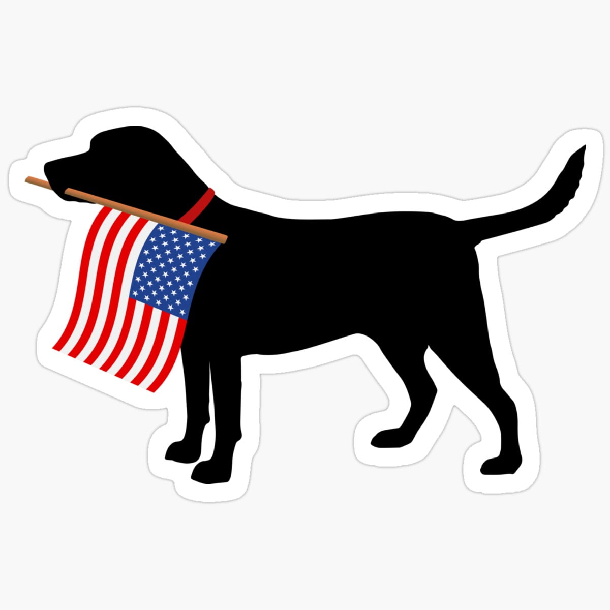 Kira Sticker - Labrador Retriever Patriotic Usa Flag Stars And Stripes ...