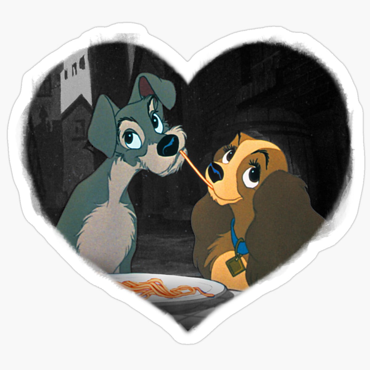Kira Sticker - Lady And The Tramp First Kiss Sticker, Funny Waterproof ...