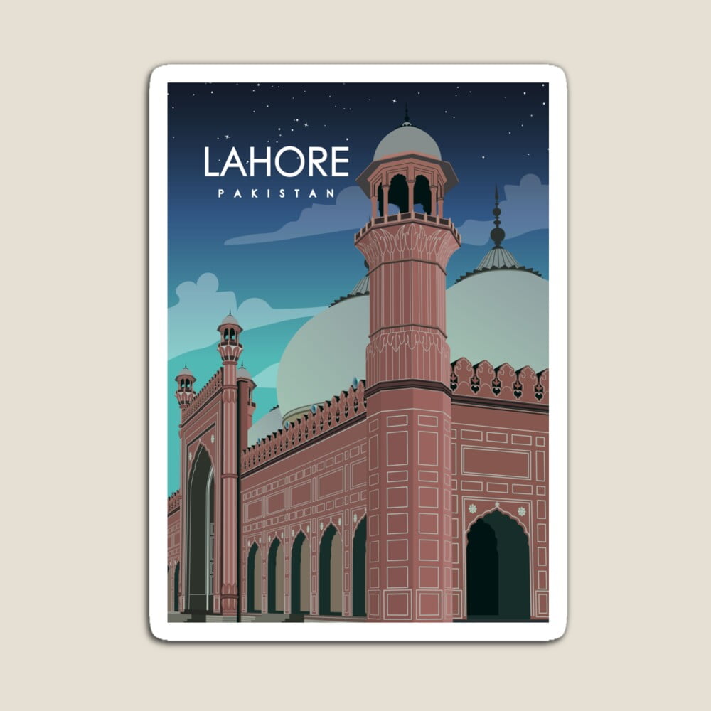 Kira Sticker With Lahore Pakistan Vintage Minimal Retro Travel Poster ...