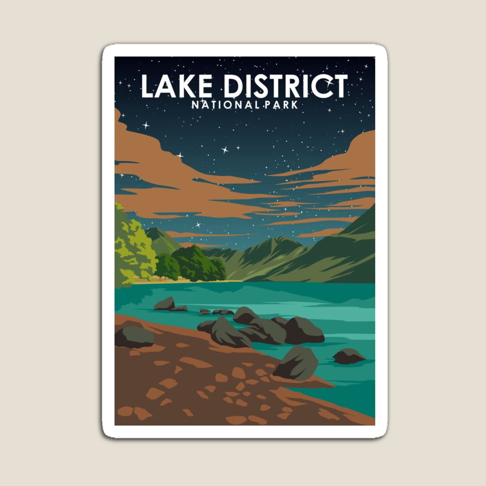 Kira Sticker With Lake District National Park Vintage Minimal Retro ...