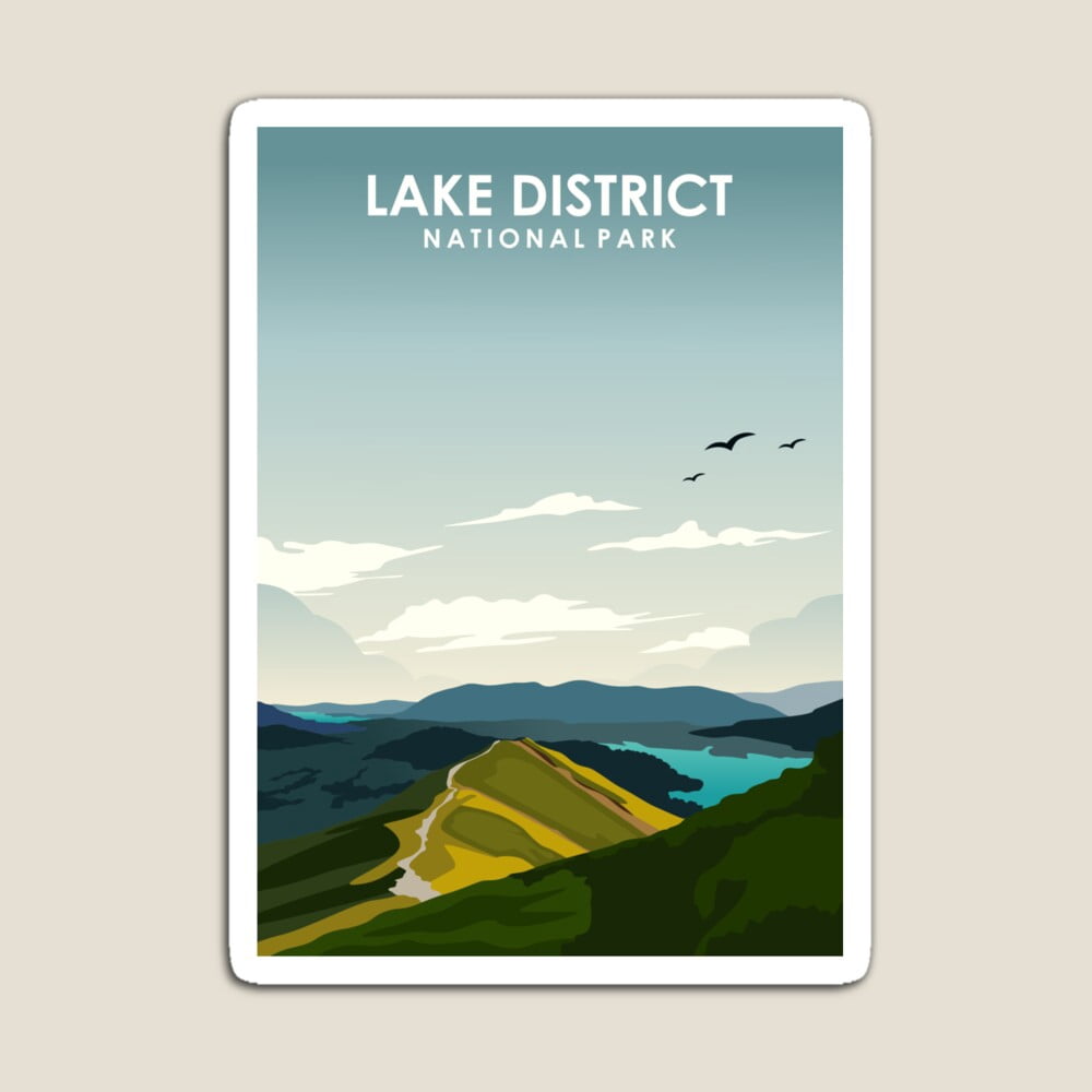 Kira Sticker With Lake District National Park Vintage Minimal Trave ...