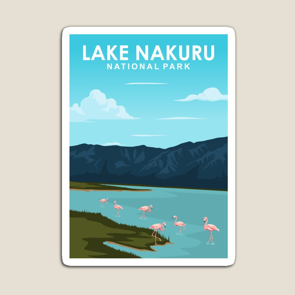 Kira Sticker With Lake Nakuru National Park Kenya Travel Poster ...