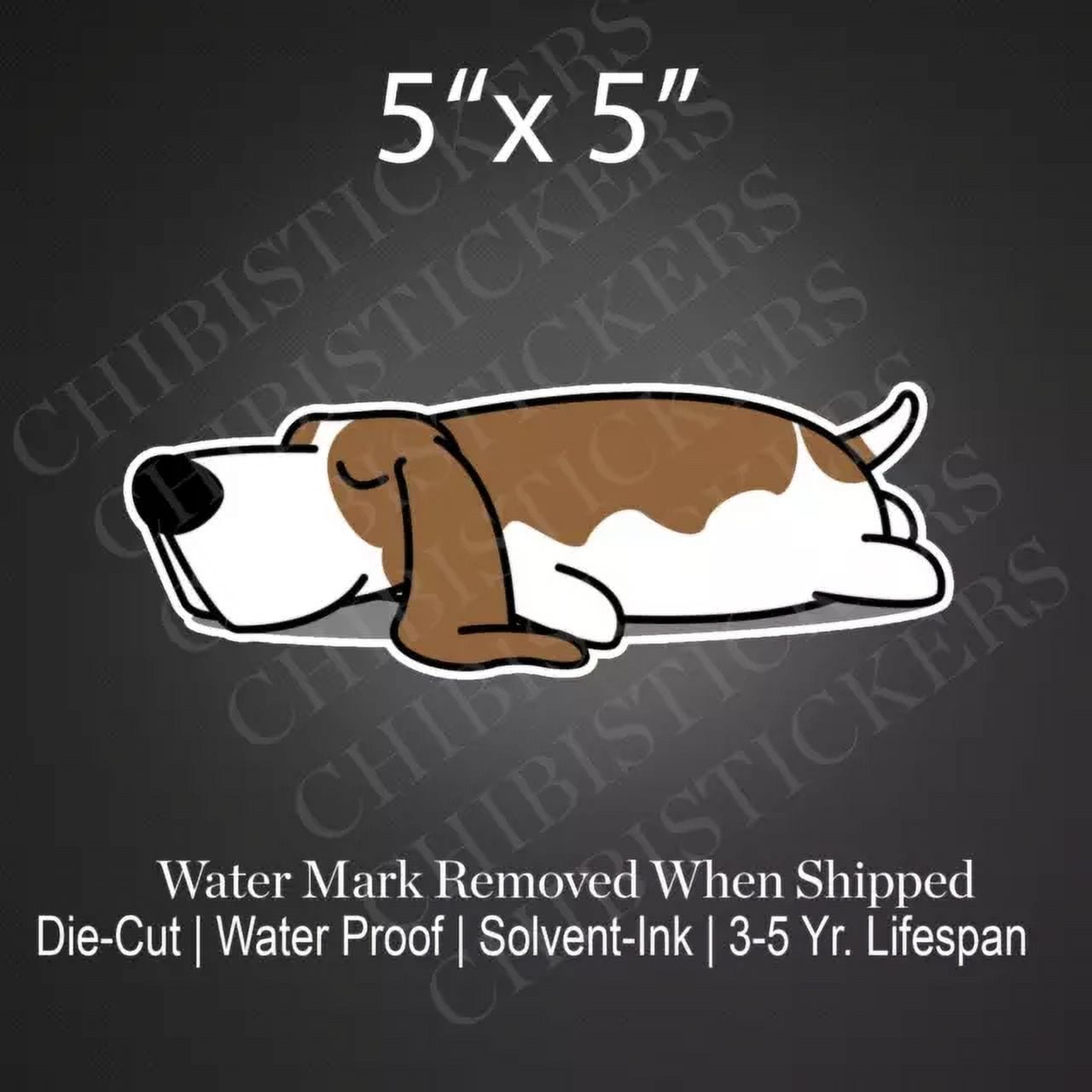 Kira Sticker With Lazy Basset Hound Cute Chibi Dog Peeker Sticker Vinyl ...