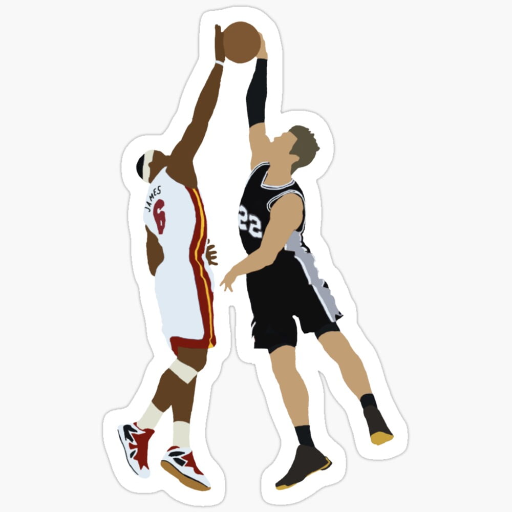 Kira Sticker - Lebron James Block On Tiago Splitter Sticker - Single ...