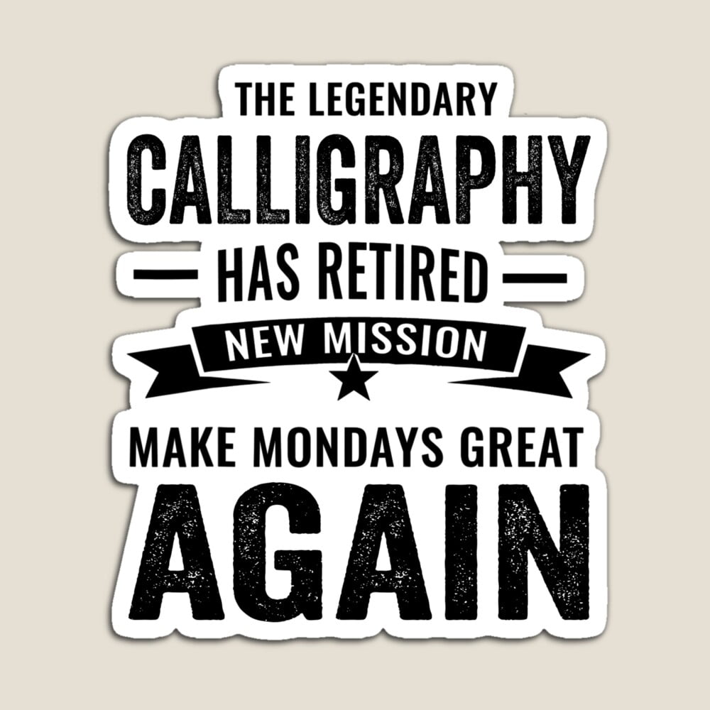 Kira Sticker With Legendary Calligraphy Retirement, Perfect Calligraphy ...