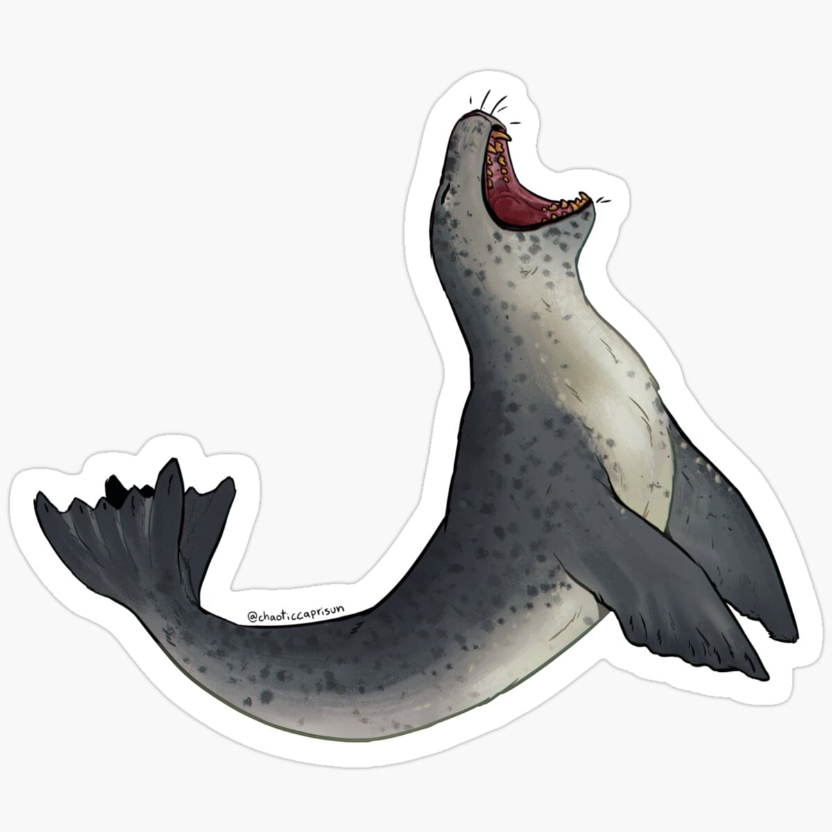 Kira Sticker - Leopard Seal Sticker, Funny Waterproof Decal For Pet ...