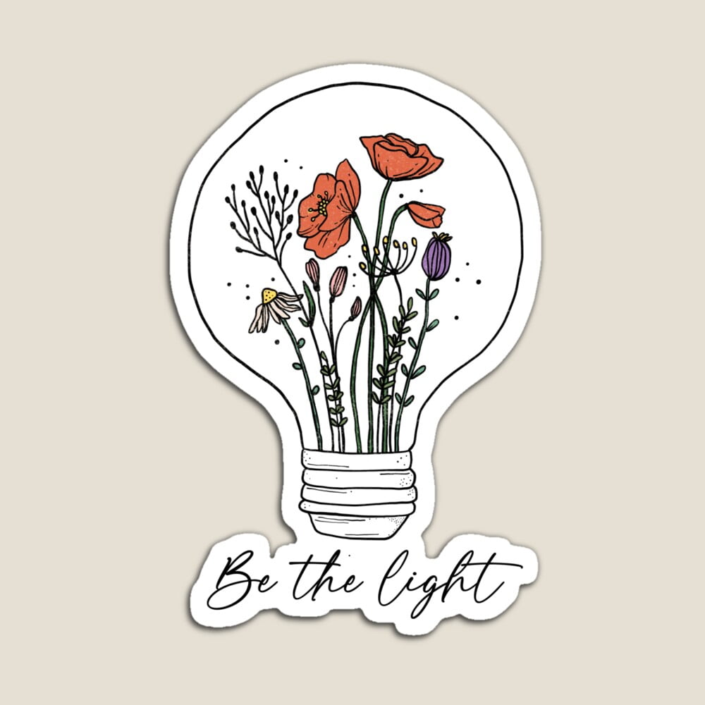 Kira Sticker With Be The Light | Positive Vibes | Motivation Saying ...