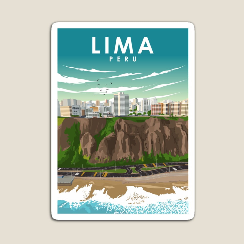 Kira Sticker With Lima Peru Vintage Minimal Retro Travel Poster ...