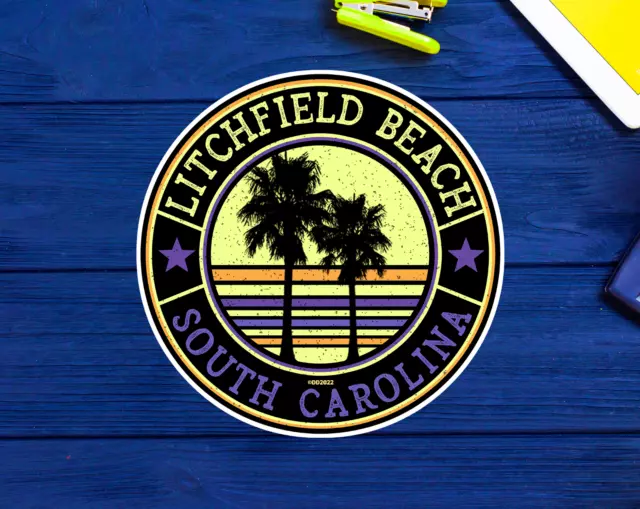 Kira Sticker With Litchfield Beach South Carolina Beach Decal To Palm ...
