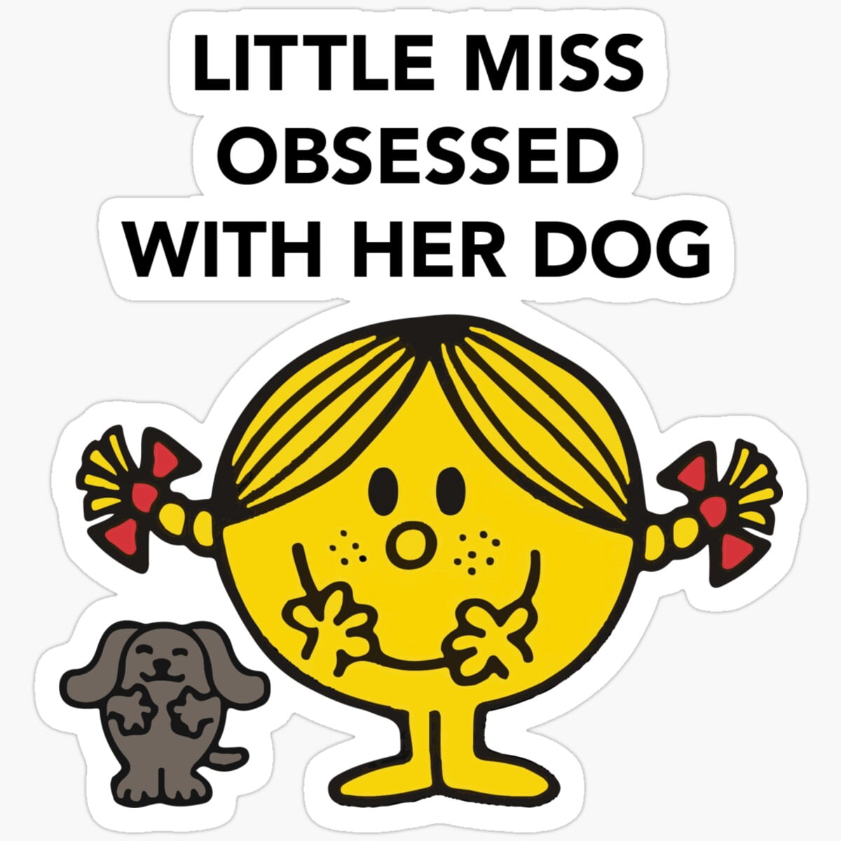 Kira Sticker - Little Miss Obsessed With Her Grey Dog Sticker, Funny ...