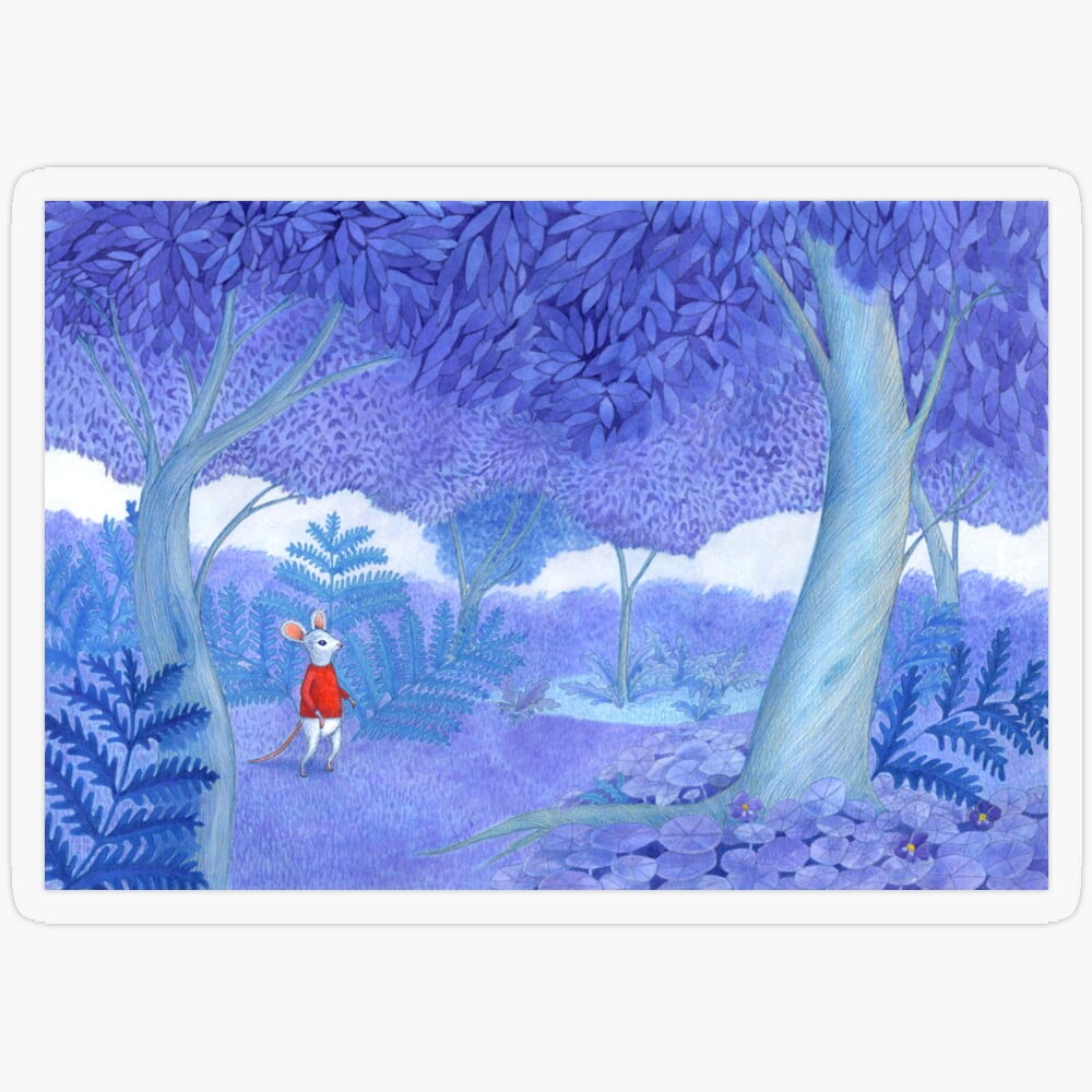 Kira Sticker Little Mouse In A Mysterious Blue Forest - Perfect ...