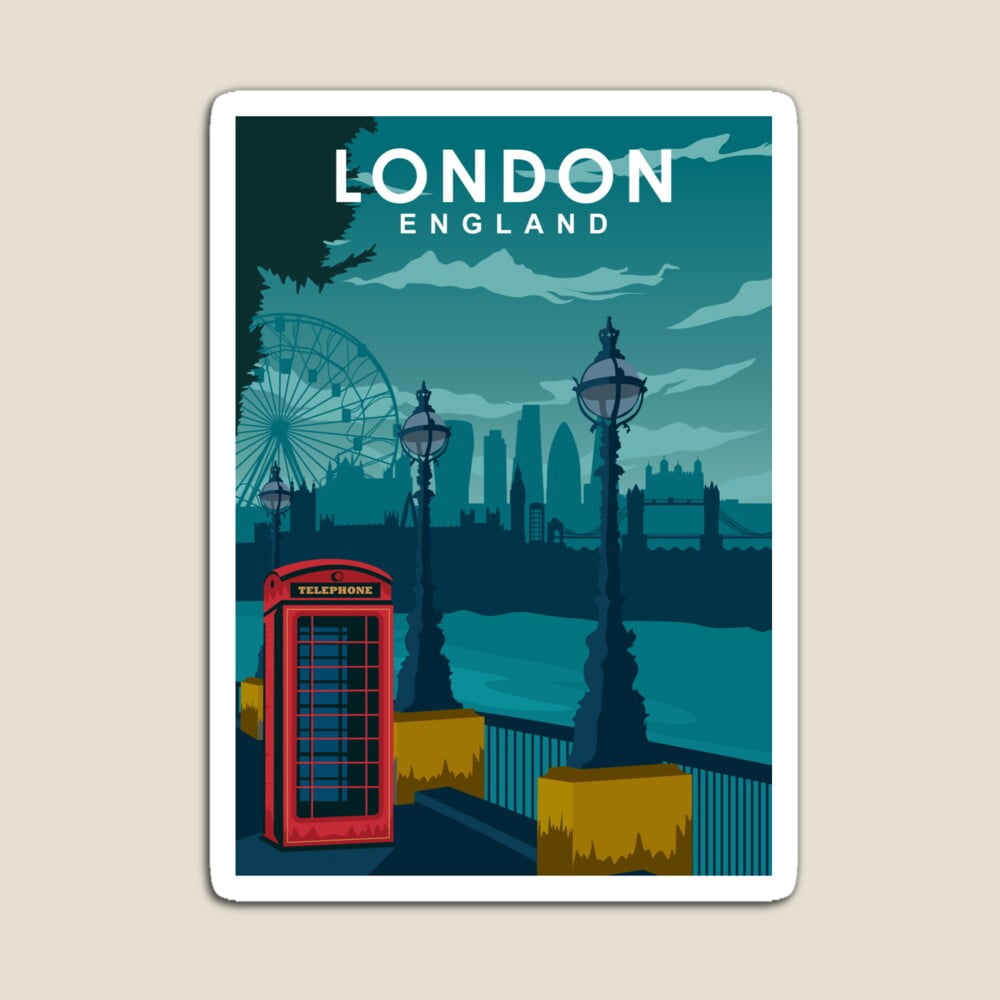 Kira Sticker With London Travel Poster With The Skyline And More ...