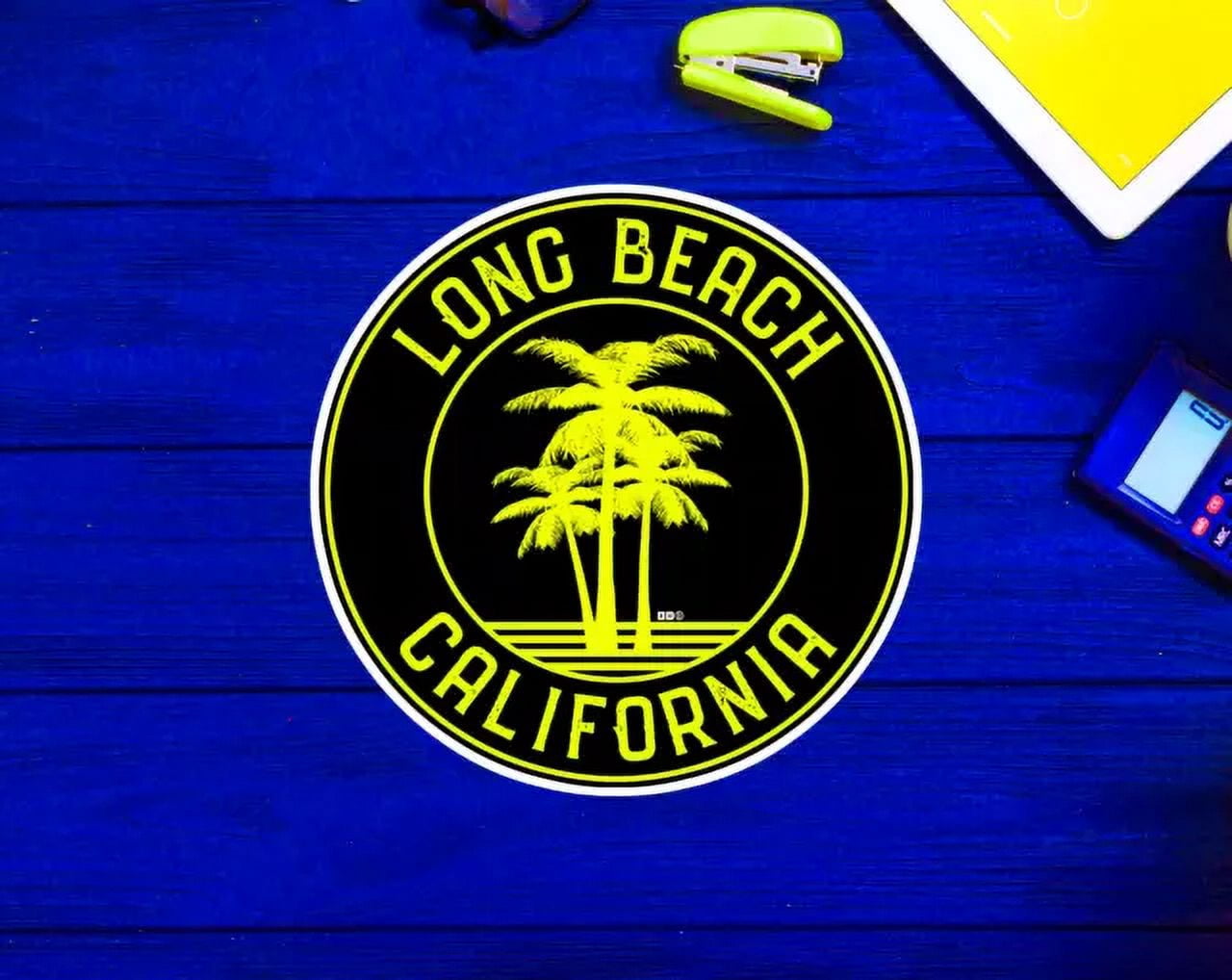 Kira Sticker With Long Beach California Decal Palm Trees Decorative ...