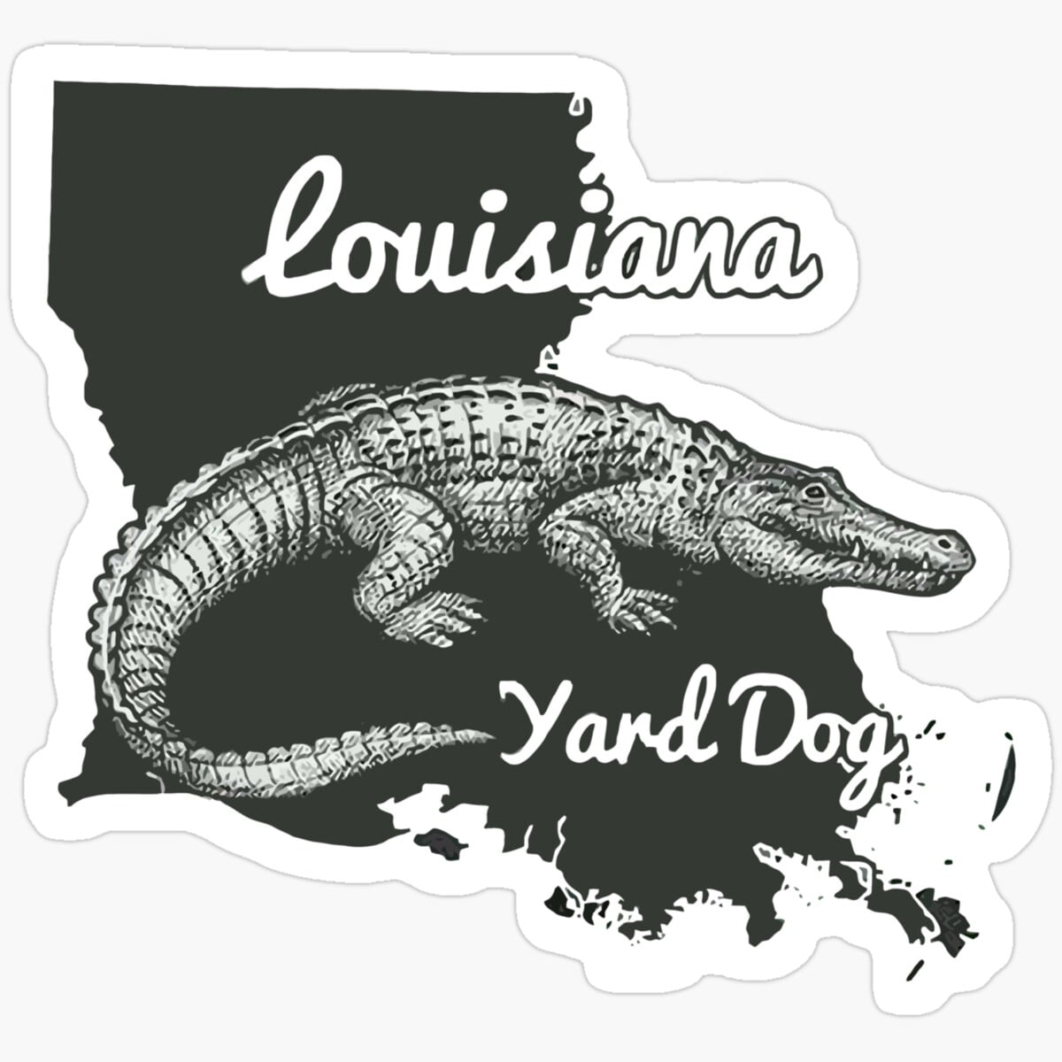 Kira Sticker - Louisiana Yard Dog Louisiana Alligator Funnys Sticker ...
