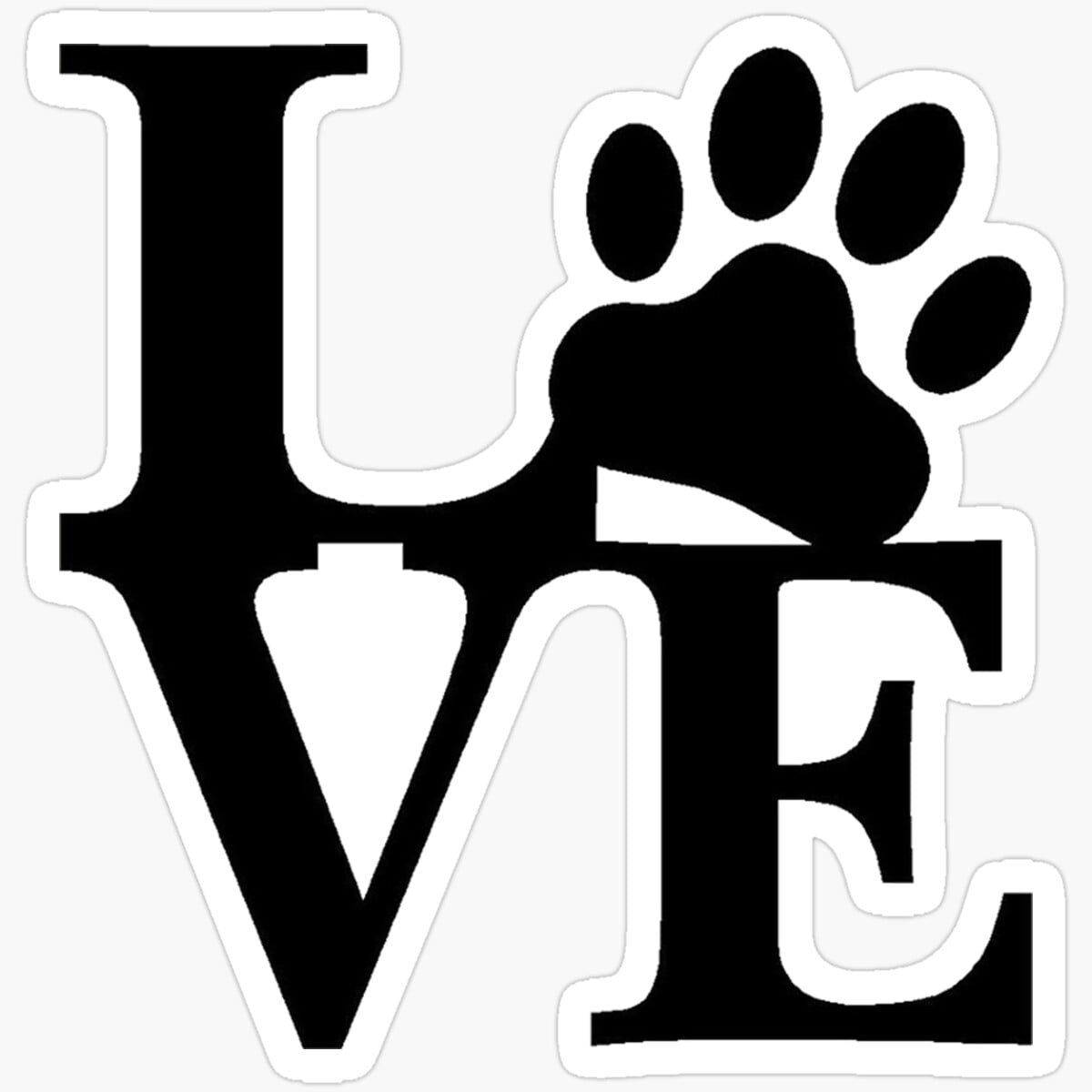Kira Sticker - Love Dog Paw Sticker, Funny Waterproof Decal For Pet ...