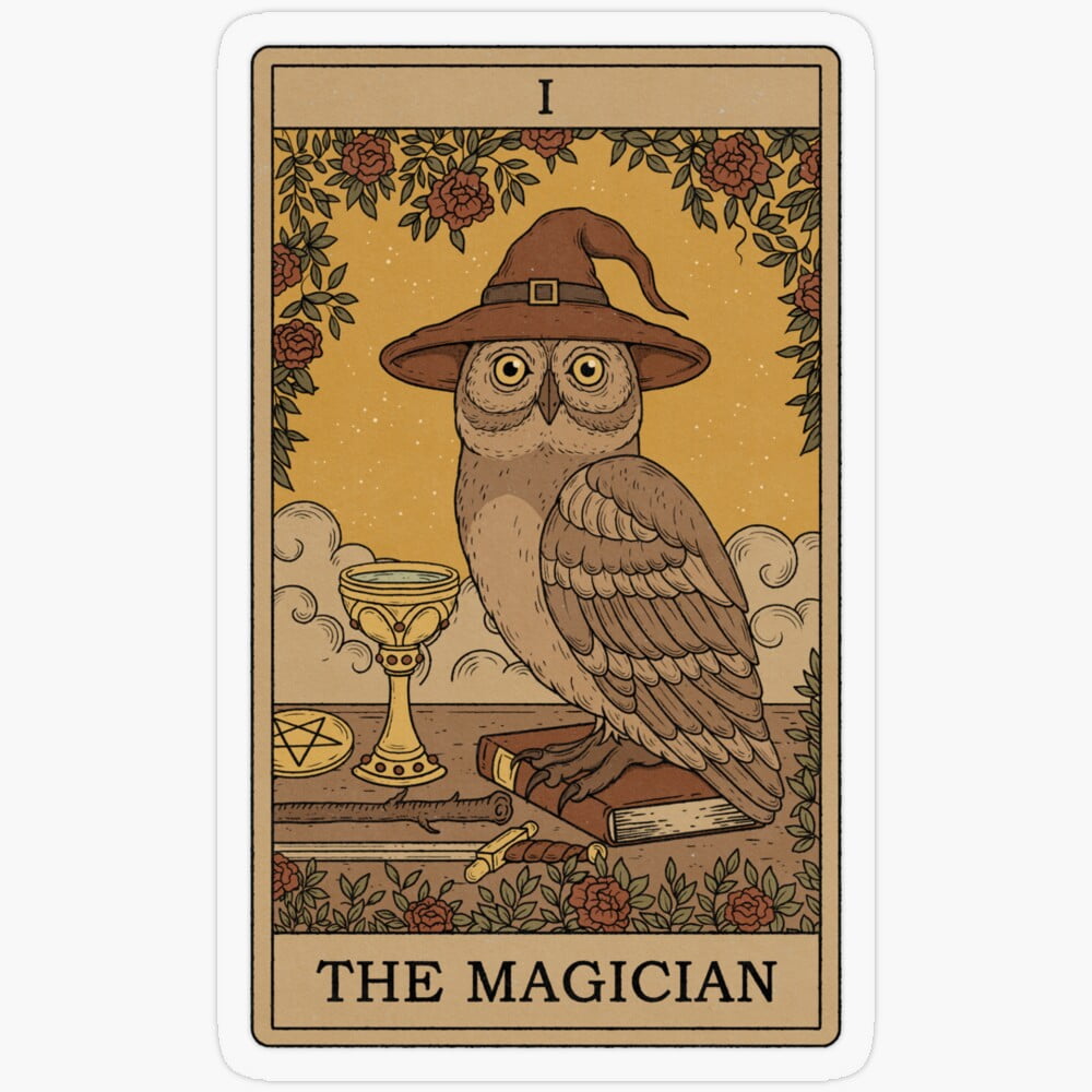 Kira Sticker With The Magician - Owls Tarot Transparent Decorative ...