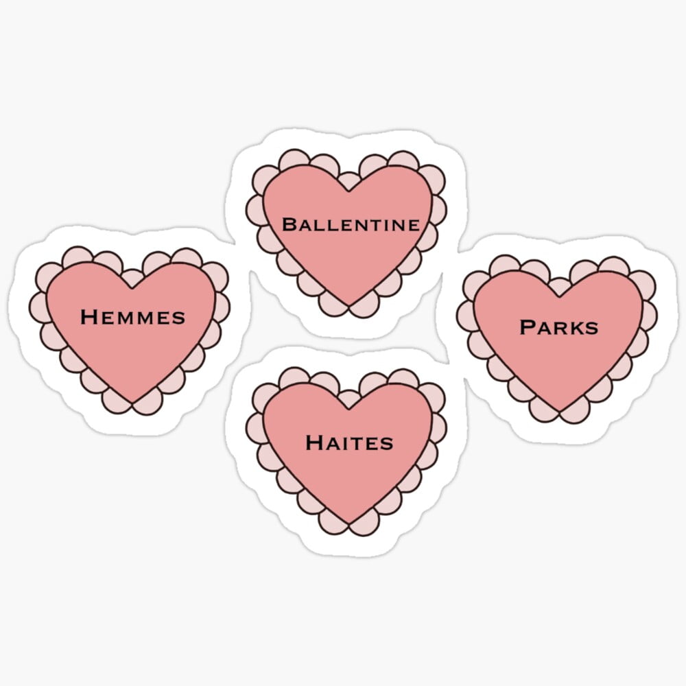 Kira Sticker Magnolia Parks Last Name Pink Hearts - Perfect Birthday ...
