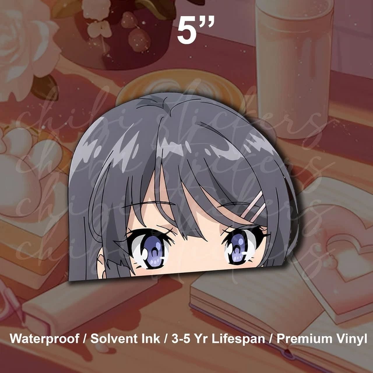Kira Sticker With Mai Sakurajima Bunny Girl Senpai Peeker Vinyl Sticker ...