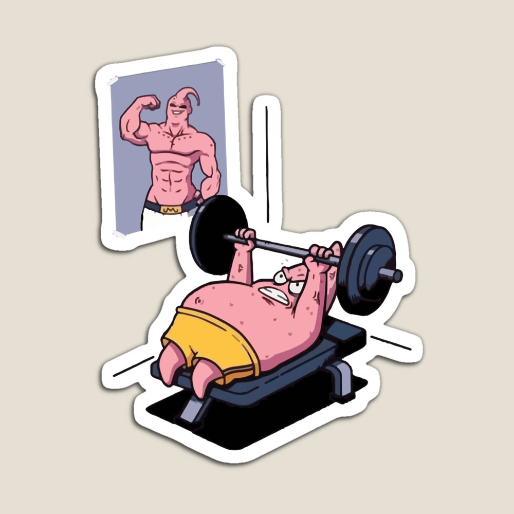 Kira Sticker With Majin Buu Vs Patrick Funny Motivational Gym ...