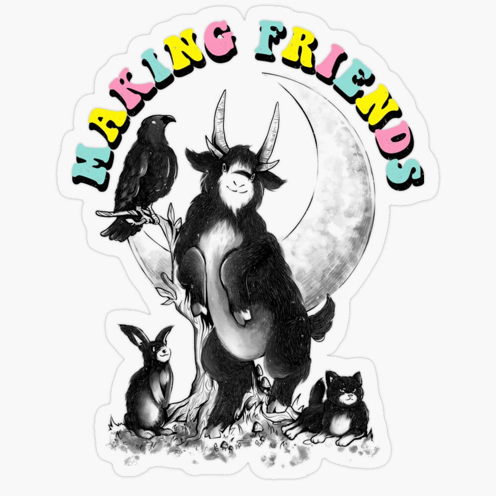 Kira Sticker With Making Friends - Evil Baphomet Gift Transparent ...