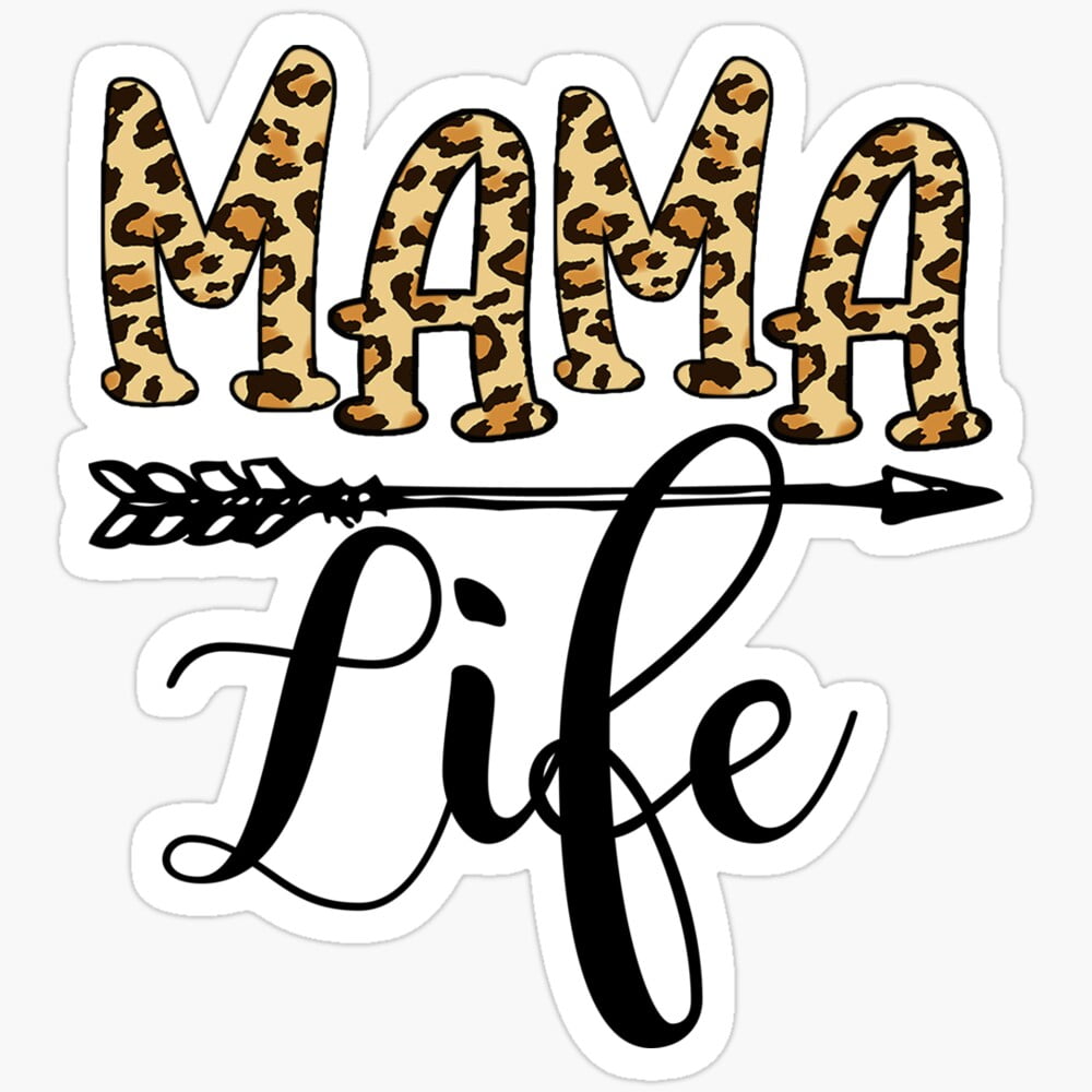 Kira Sticker - Mama Cute Mom Life Cheetah Print Mother Mama Moms Gift ...