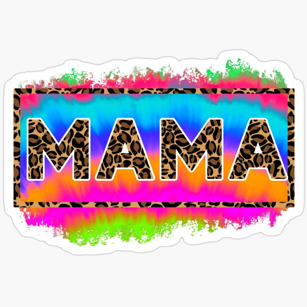 Kira Sticker - Mama Cute Mom Life Cheetah Print Motherhood Mother'S Day ...