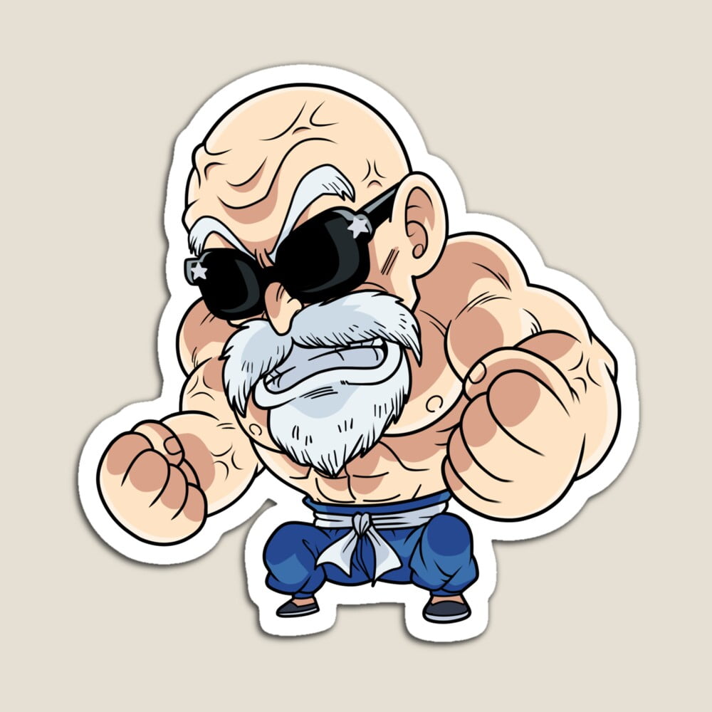 Kira Sticker With Master Roshi Maximum Power - Dr@G0N B@Ll Decorative ...