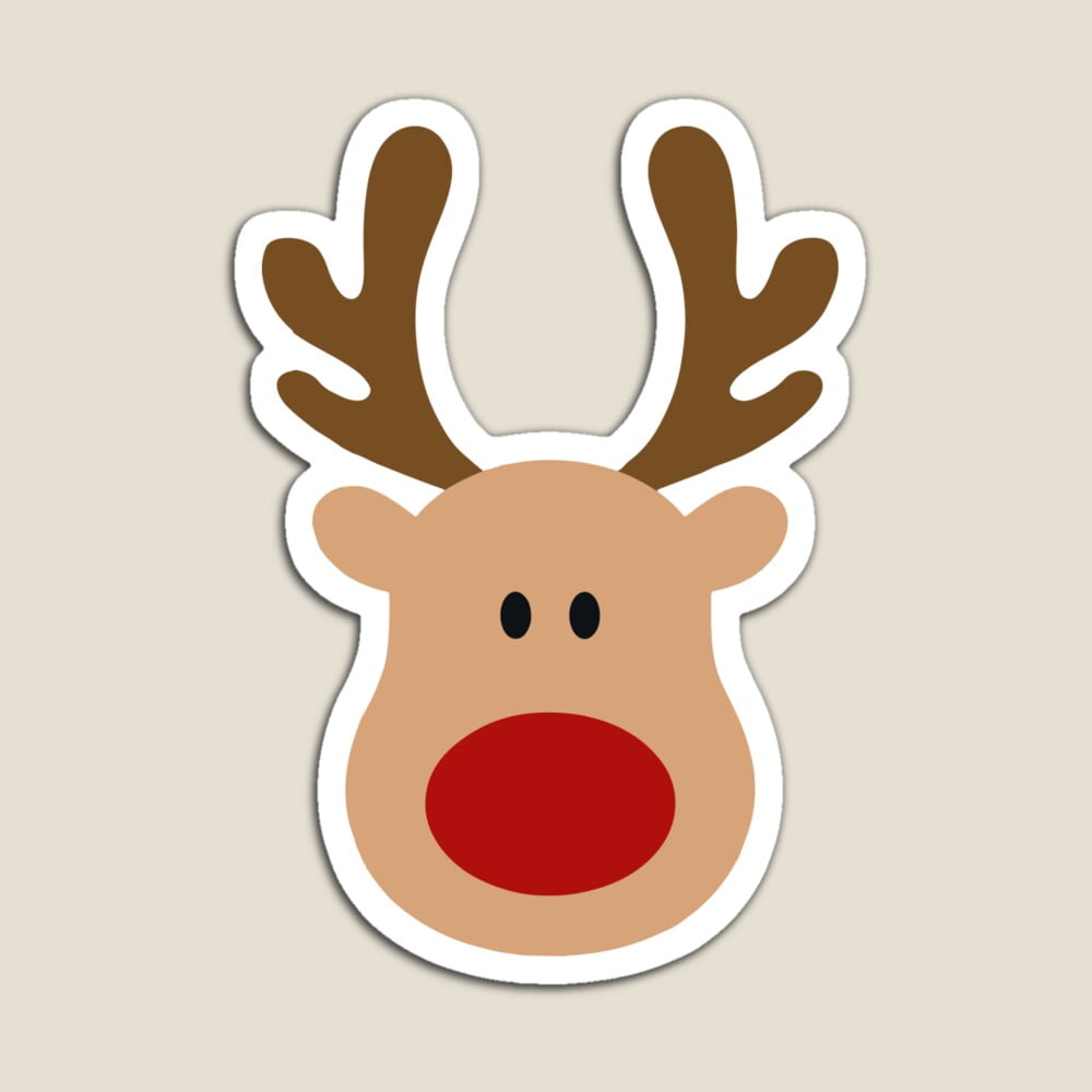 Kira Sticker With Matching Family Christmas Reindeer Face With Red Nose ...