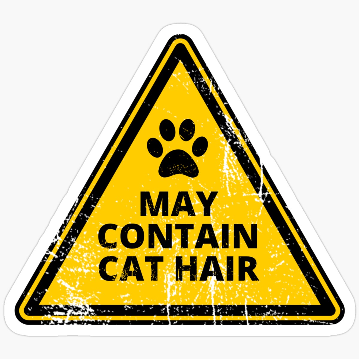 Kira Sticker - May Contain Cat Hair Funny Vet Dog Groomer Warning Sign ...