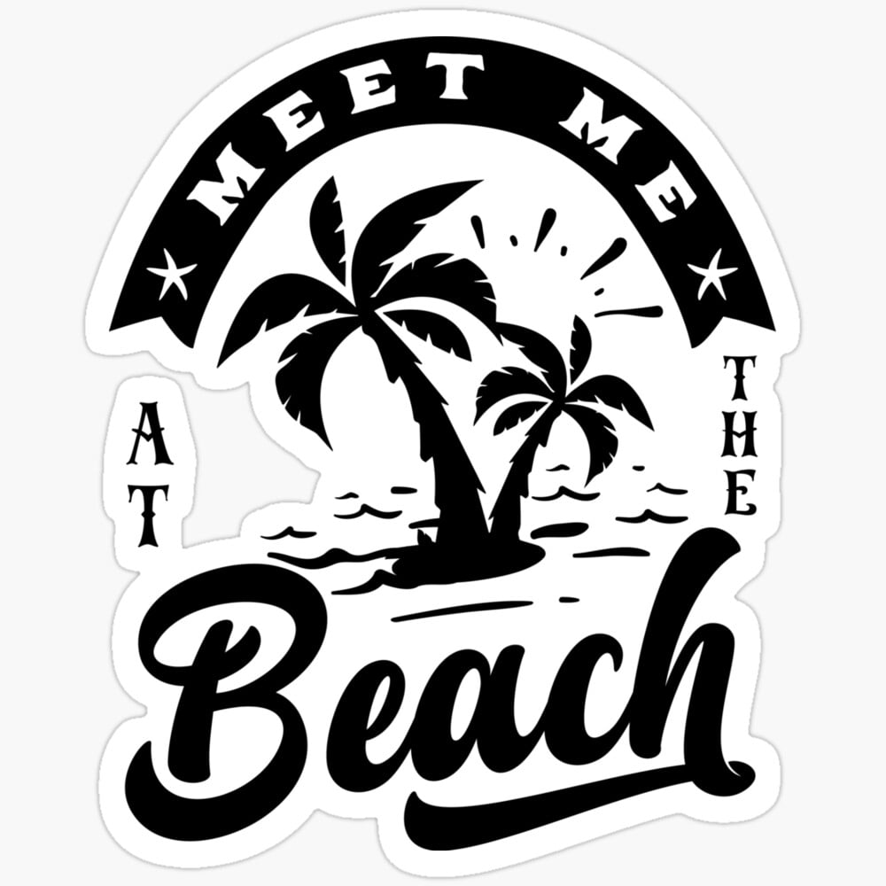 Kira Sticker - Meet Me At The Beach Nautical Ocean Beachy Sticker ...