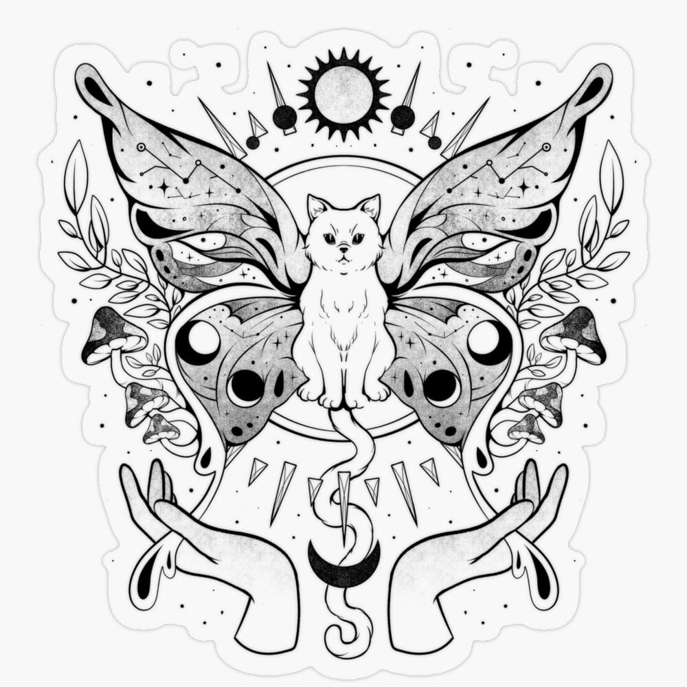 Kira Sticker With Metamorfurry Mystic Cat - Mystic Stars Cute Gift ...