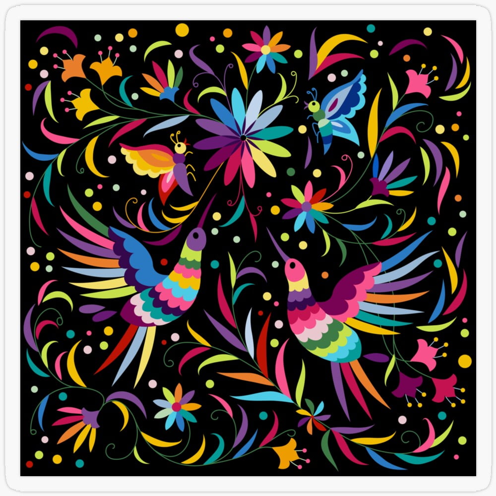 Kira Sticker Mexican Otomi Pattern With Hummingbird - Perfect Birthday ...
