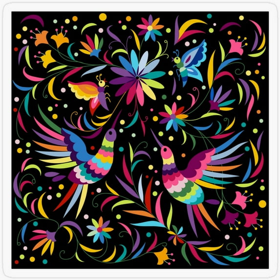 Kira Sticker Mexican Otomi Pattern With Hummingbird - Perfect Birthday ...